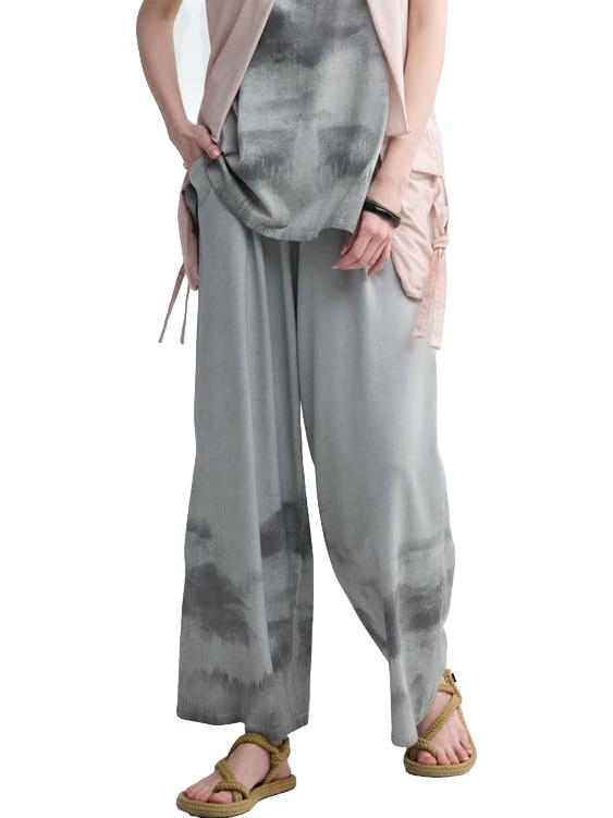 LUUKAA LUUKAA Garment-Dyed A-Line Cotton-Stretch Jersey Pants